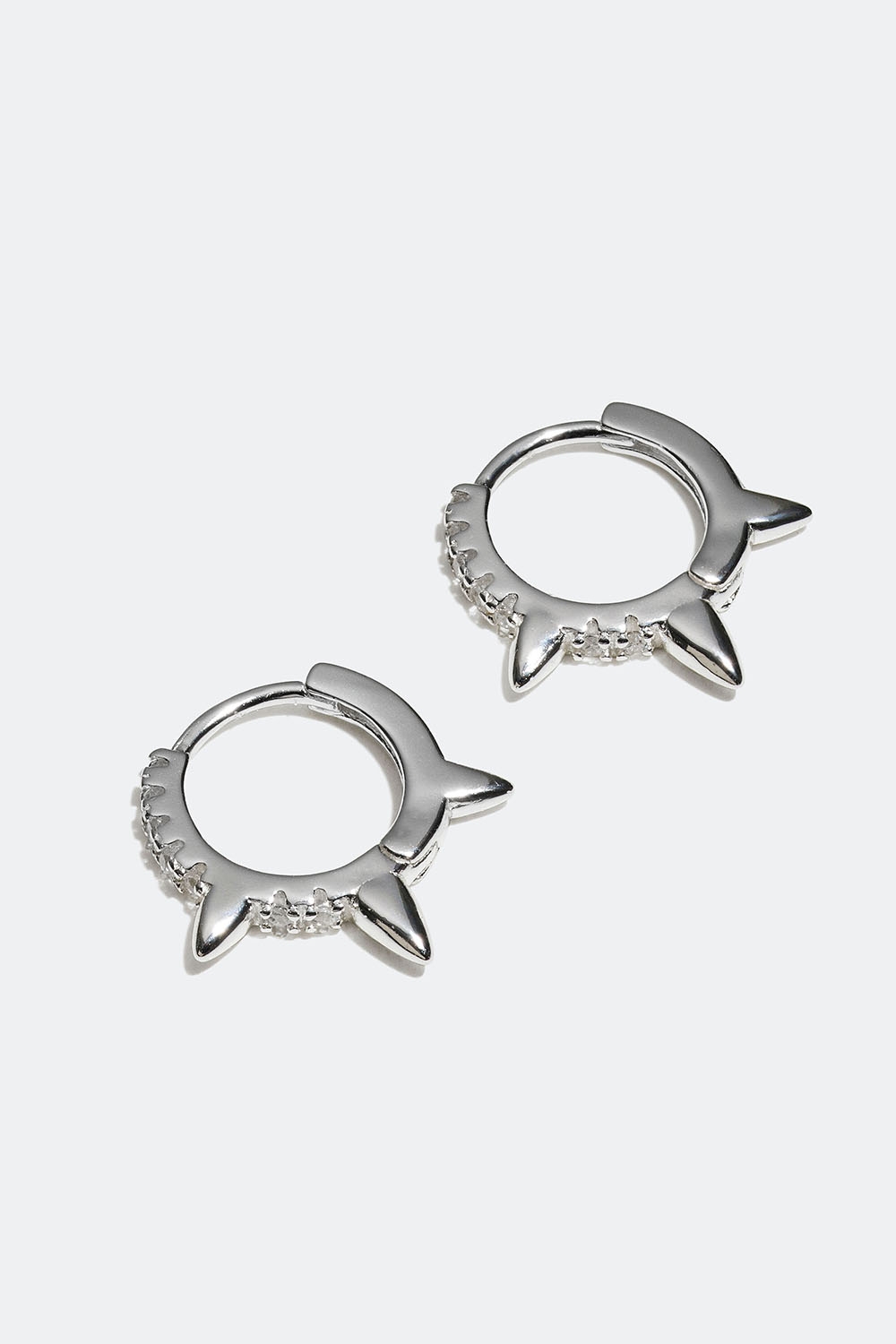 Kjøp Miniøreringer I Ekte Sølv Med Nagler Og Cubic Zirconia På Glitterno