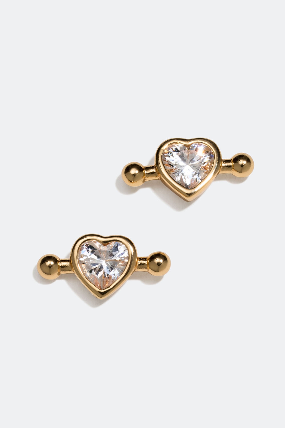 Kjøp Øredobber I 18 K Forgylt Ekte Sølv Med Hjerter Og Cubic Zirconia