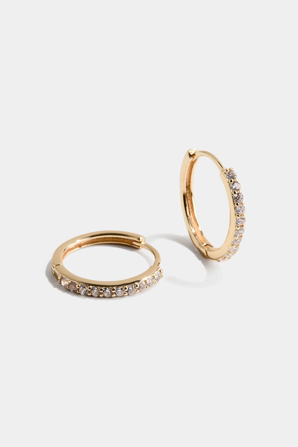 Kjøp Hoops I 18k Forgylt Ekte Sølv Med Cubic Zirconia På Glitterno