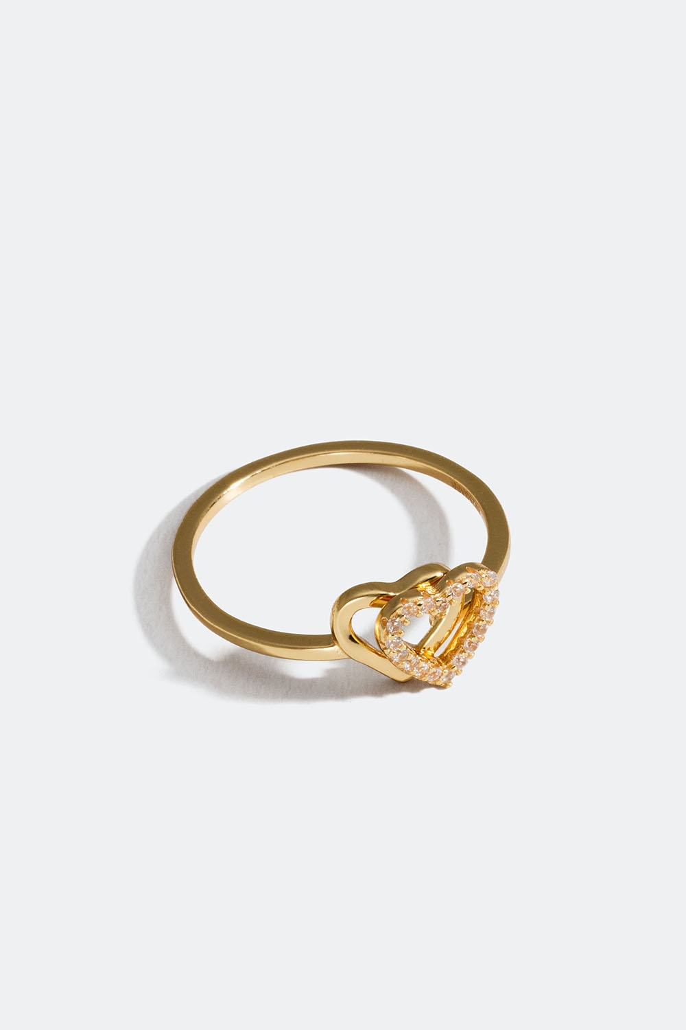 Kjøp Ring I 18k Forgylt Ekte Sølv Med Hjerter Og Cubic Zirconia På